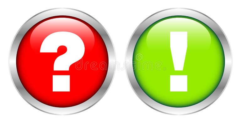 Silver Buttons Question Answer Red and Green Stock Vector ...