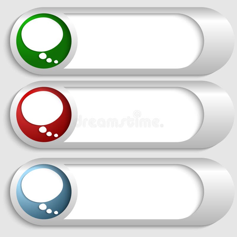 Silver Buttons with Speech Bubble Stock Vector - Illustration of symbol ...