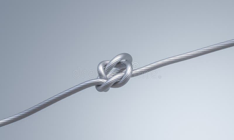 Silver Cable Forming a Knot on Gradient Background Stock Photo - Image ...