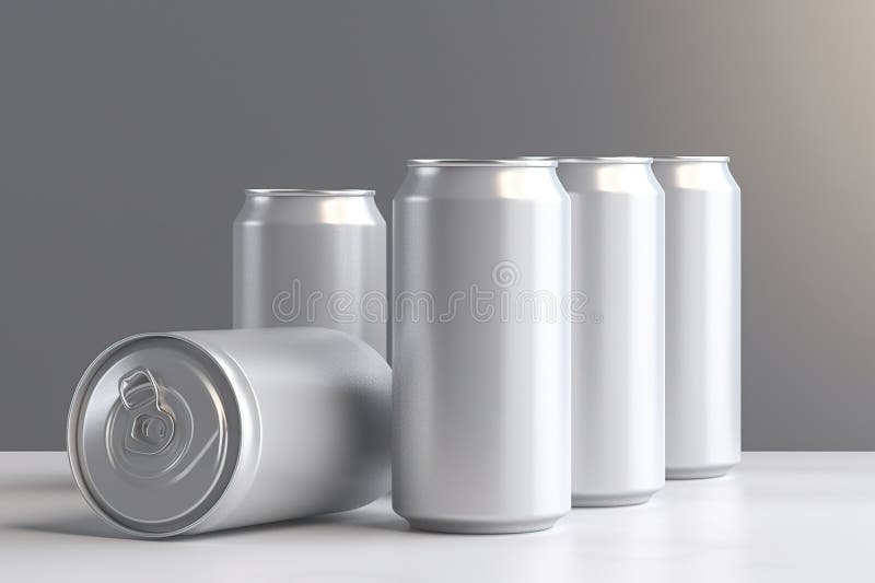 Silver Can for Beverage, Mock Up Style. AI Generated Stock Illustration ...