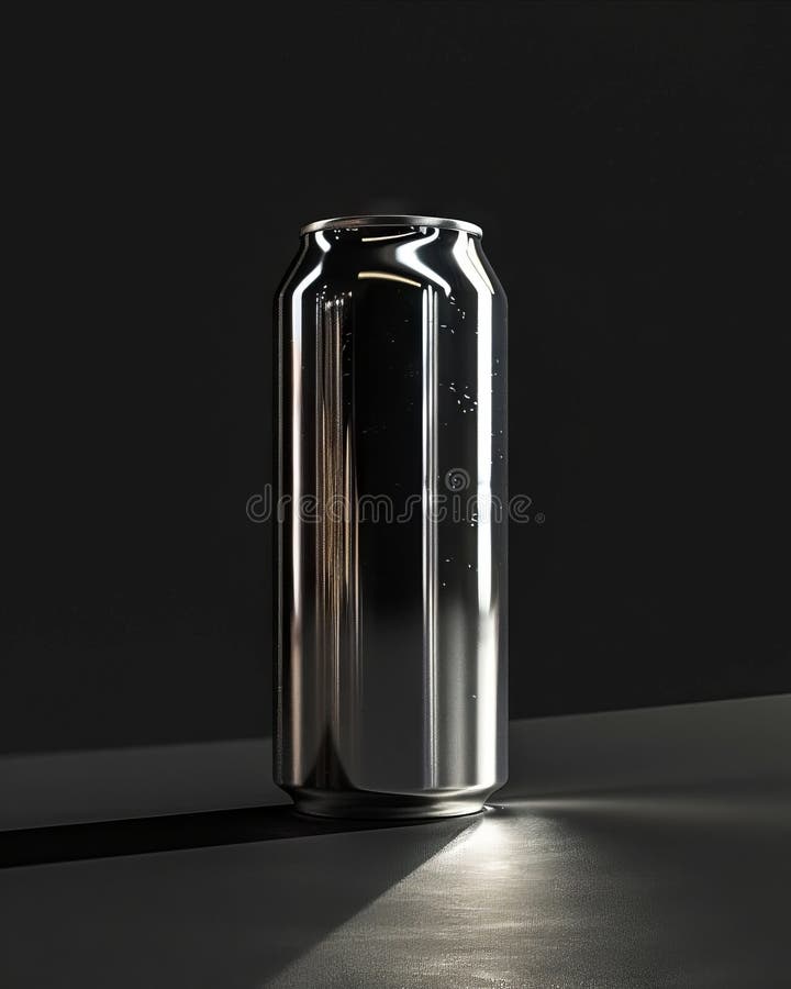 A Silver Can of Soda on a Black Surface Stock Photo - Image of sparkle ...
