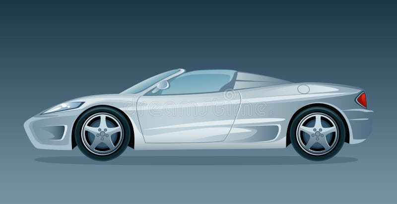 Silver car stock vector. Illustration of dark, charged - 14040345