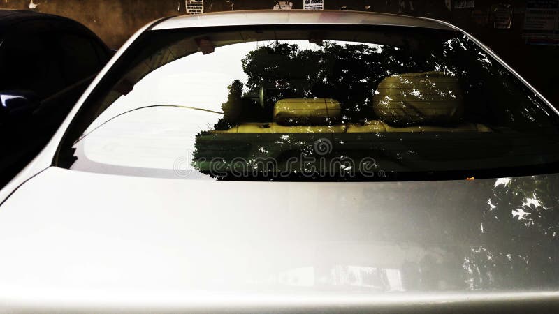 Silver Car Backside View Closeup Image Stock Photo - Image of retail ...