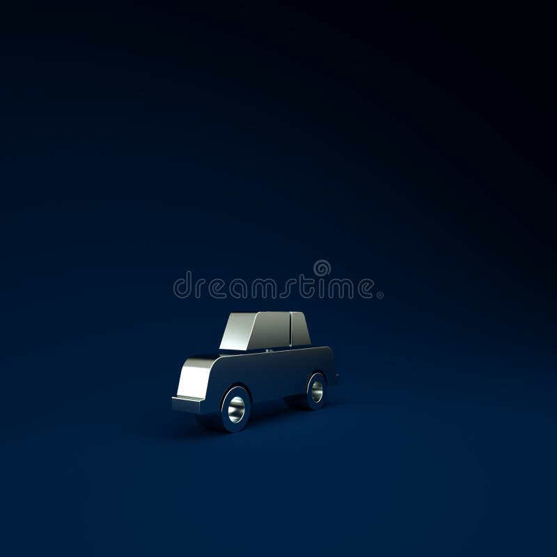 Silver Car Icon Isolated on Blue Background. Minimalism Concept Stock ...