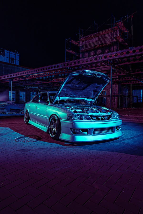 Silver Car Parked in Front of Building Stock Illustration ...