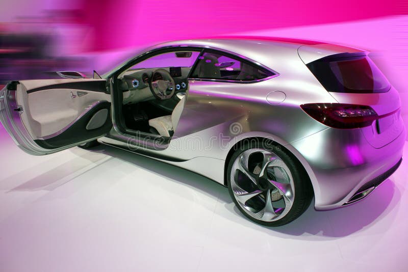 Silver Car with Visible Interior Stock Photo - Image of performance ...