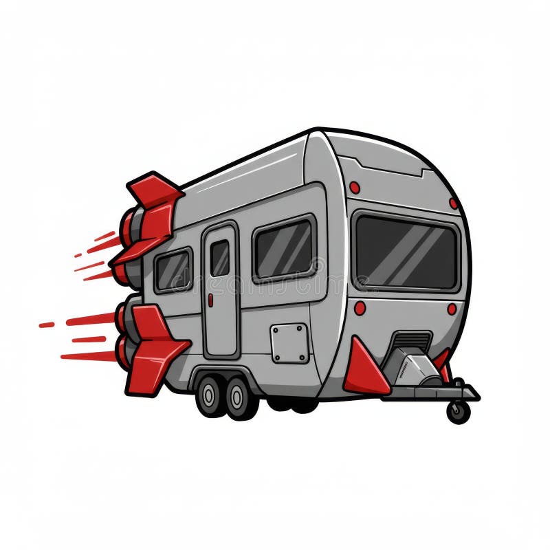 Cartoon Camper Trailer Moving Fast Stock Illustrations – 10 Cartoon Camper Trailer Moving Fast ...