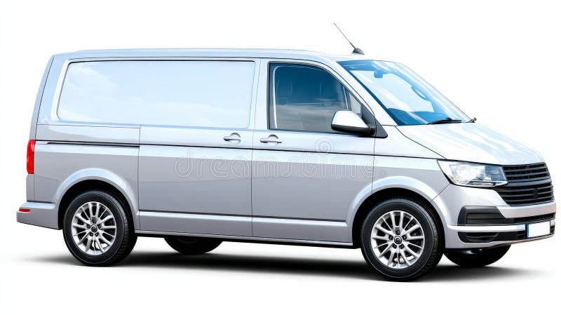 Silver Cargo Van Studio Shot White Background Stock Illustration ...