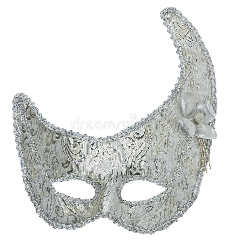Silver Carnival Mask on a Black Background Stock Image - Image of ...