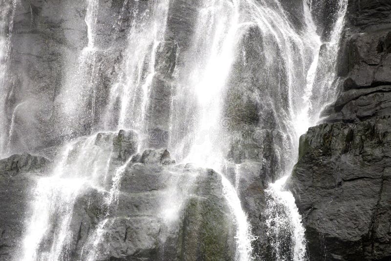 Silver Cascade, Magnificent Waterfall Stock Image - Image of mist ...
