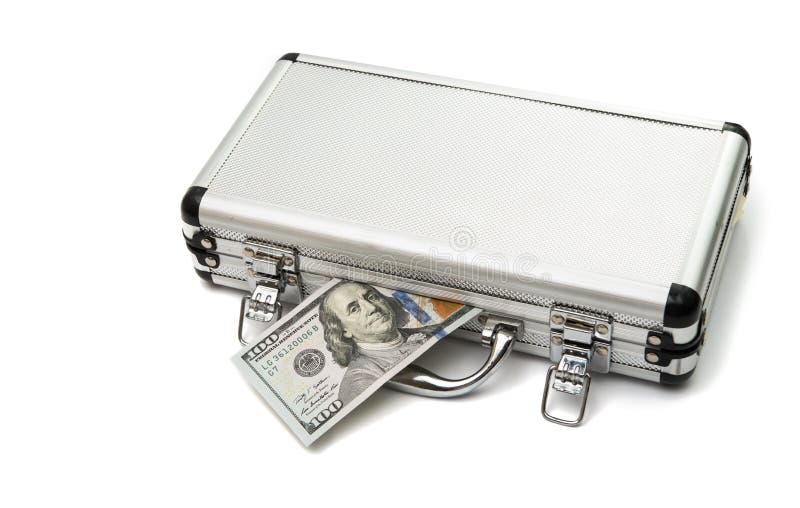 Silver case with dollars stock image. Image of financial - 75703621