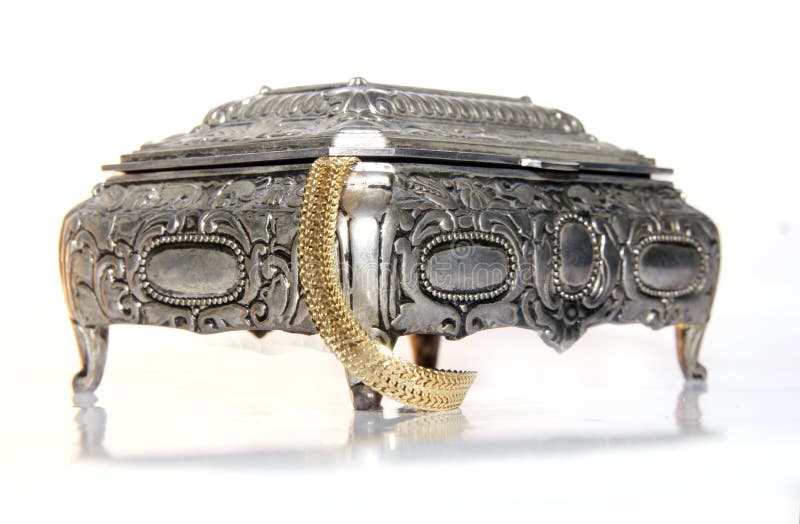 Silver case with jewelery stock image. Image of jewelery - 3608787