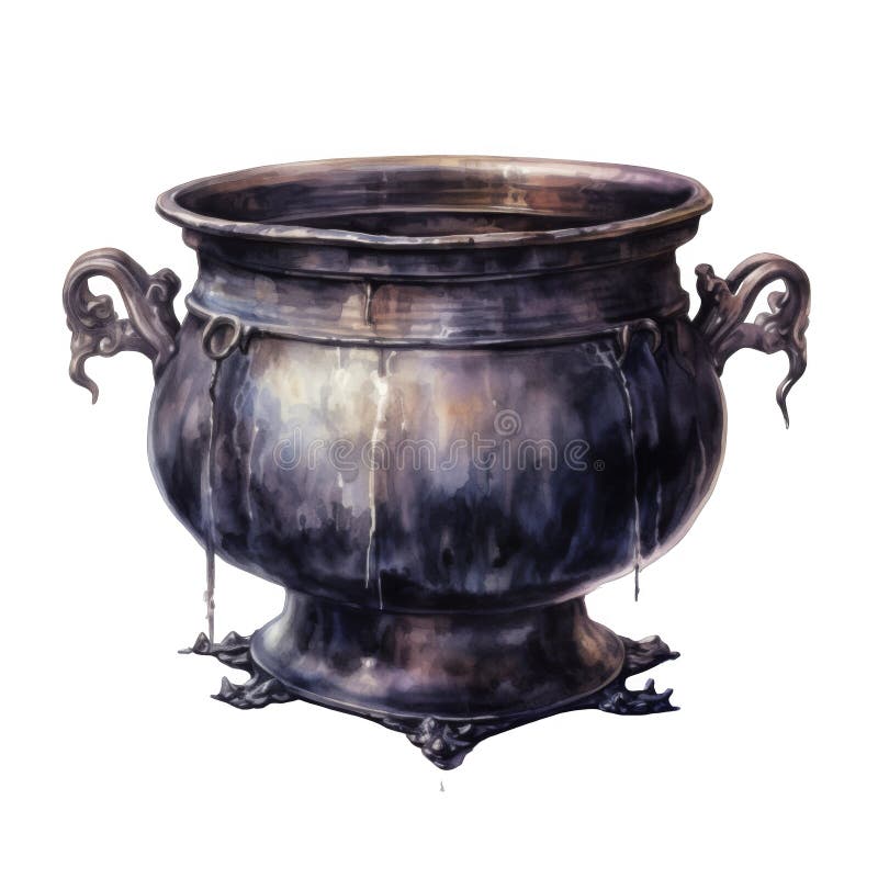 A Silver Cauldron with Dripping Liquid Stock Image - Illustration of ...