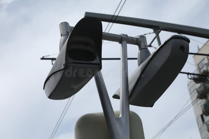 Silver CCTV Camera. Protection Security System Watching People Stock ...