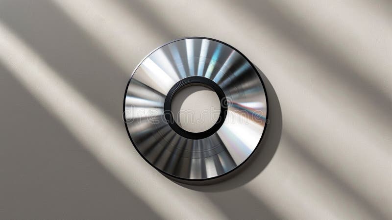 A Silver CD is Sitting on a White Surface Stock Image - Image of design ...