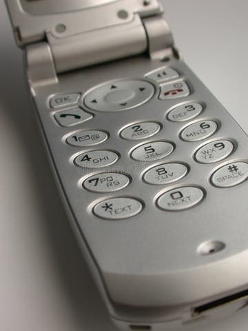 Silver Cellular Flip Phone stock photo. Image of color, buttons - 43988