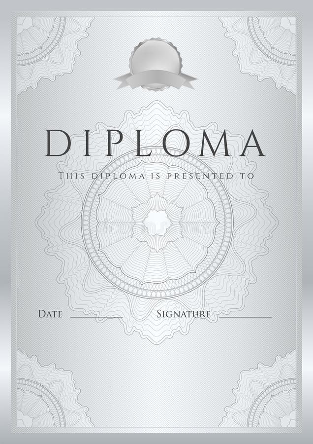 Silver Certificate / Diploma Background (template) Stock Vector ...