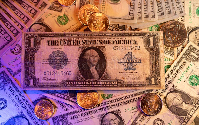 Silver Certificate Dollar Banknote. Old Paper Money from USA Stock ...