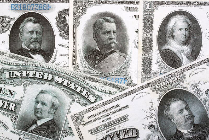 Silver Certificates - USA Currency Issued in 1886 Stock Image - Image ...