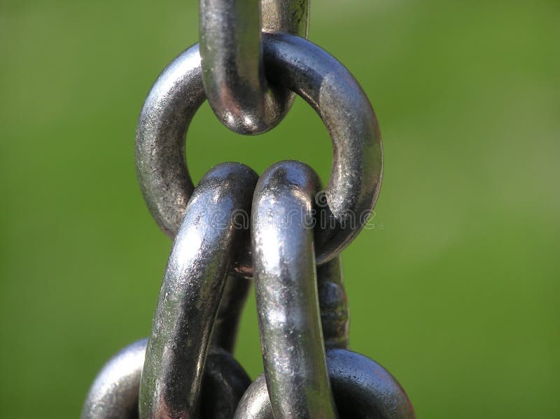 Silver Chain with One Gold Link Stock Image - Image of individuality ...