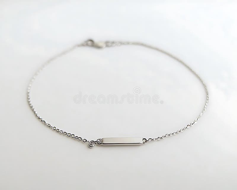 A Silver Chain with a Silver Bar on it Stock Image - Image of stone ...