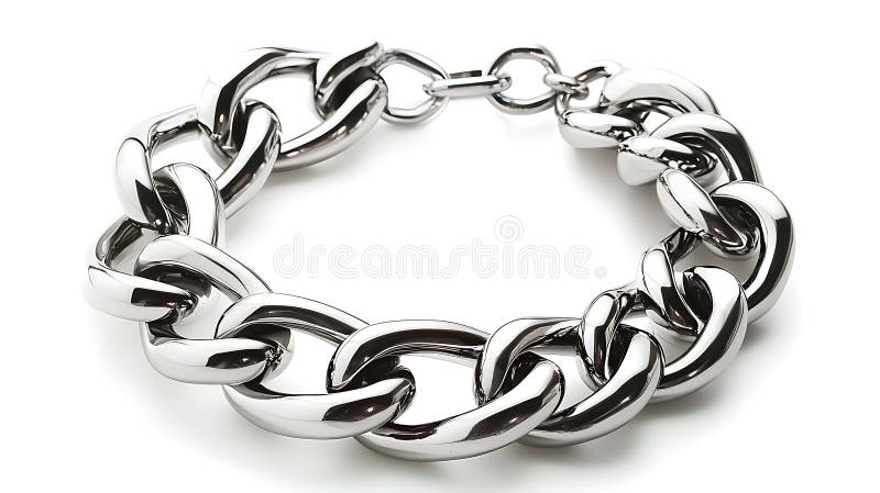 Silver Chain Bracelet with a Silver Chain Link Stock Illustration ...