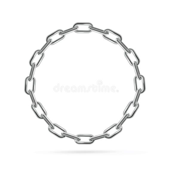 Silver Chain Frame Round. Vector Stock Vector - Illustration of close ...