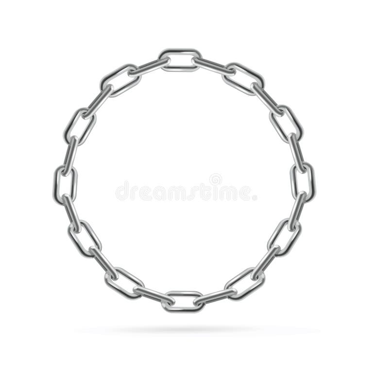 Silver Chain Frame Round. Vector Stock Vector - Illustration of close ...