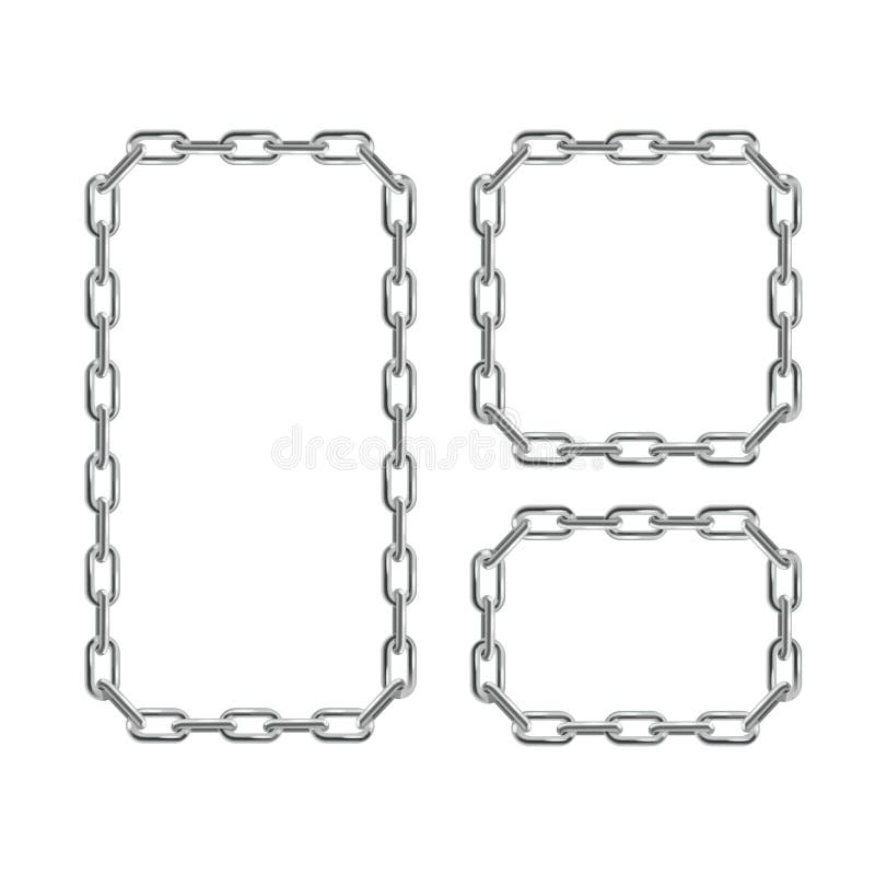 Silver Chain Frame Round. Vector Stock Vector - Illustration of close ...