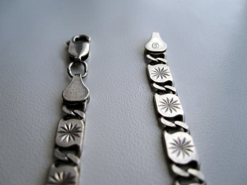 Silver Chain on Gray Background Stock Image - Image of siller, argent ...