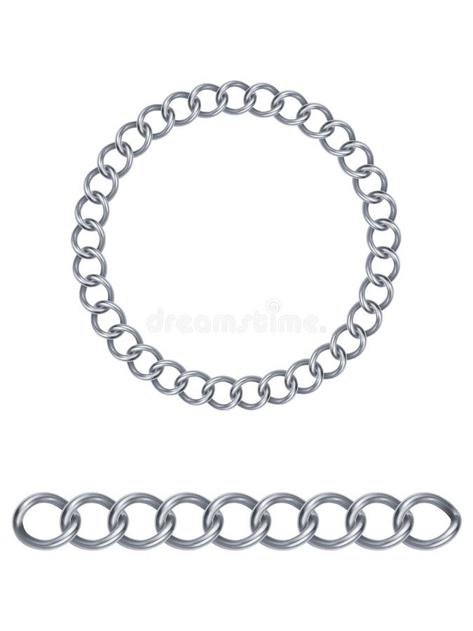 Silver chain, isolated stock vector. Illustration of pattern - 49738603