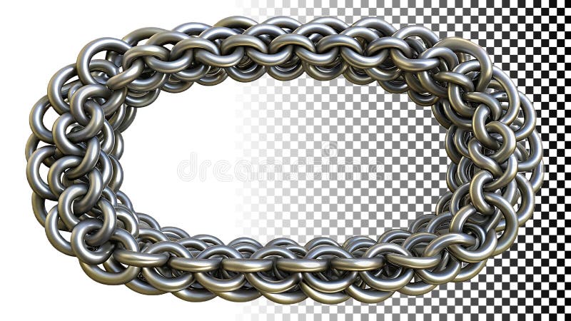 Silver Chain Link Oval, Metallic Loop Texture, Industrial Design ...
