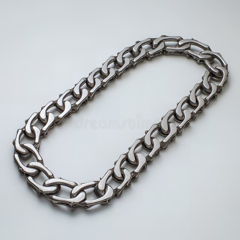 Silver Chain Necklace with a Chunky Design Stock Illustration ...