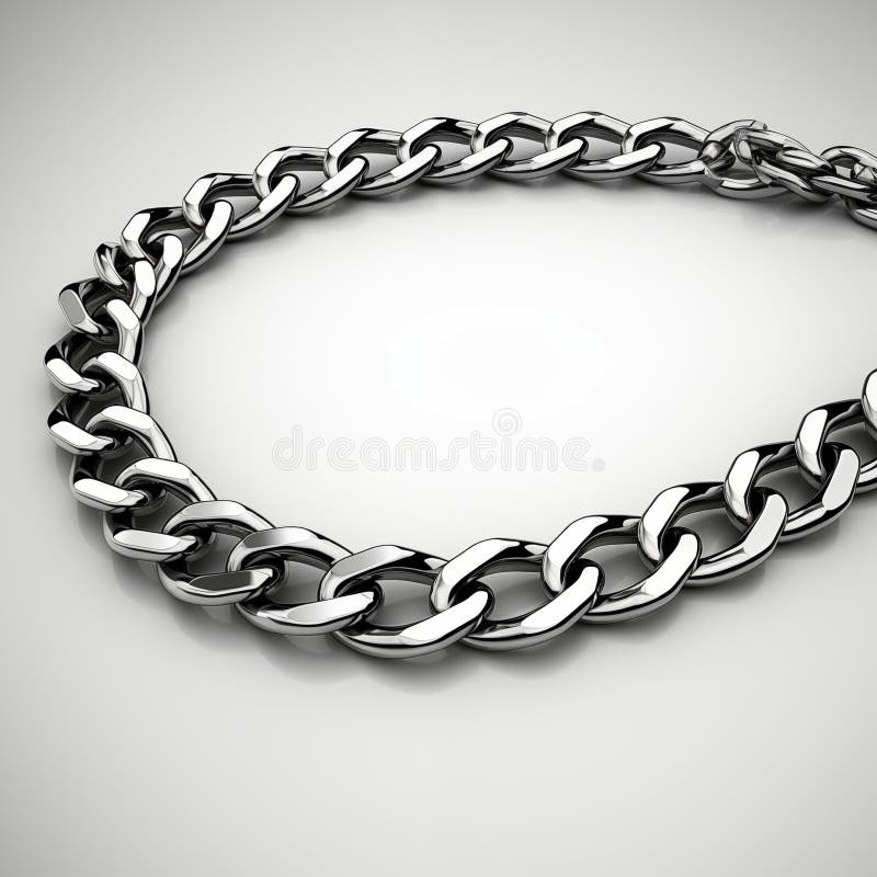 Silver Chain Necklace Isolated on Gray Background Stock Illustration ...