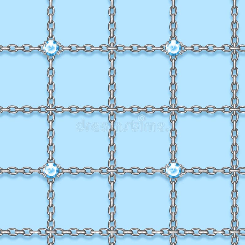 Silver Chain Seamless Pattern Stock Illustration - Illustration of ...