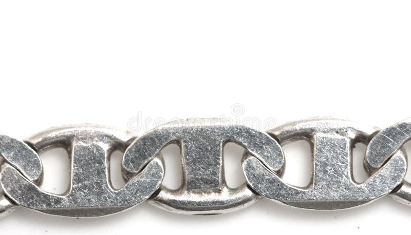 Silver Chain on a White Background Stock Photo - Image of concept ...