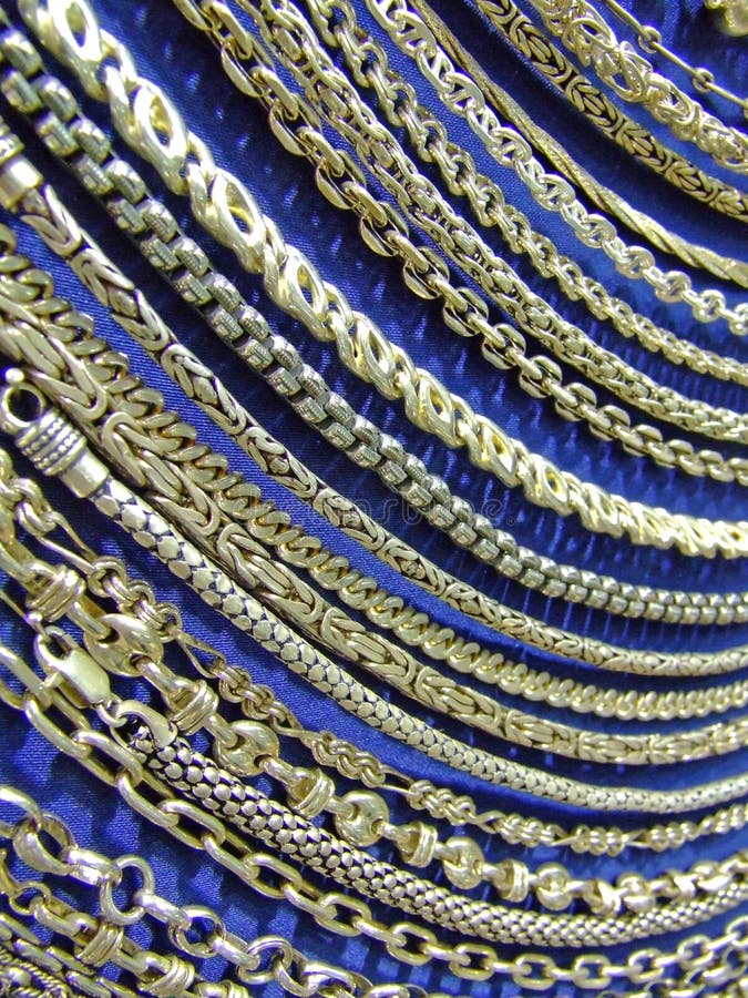 Silver chains stock image. Image of show, jewellery, bracelets - 1124999