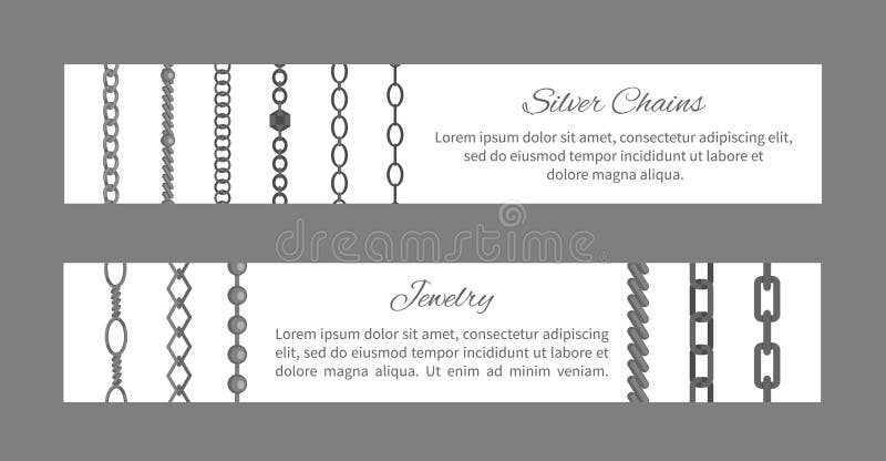 Silver Chains Jewelry Posters Vector Illustration Stock Vector ...