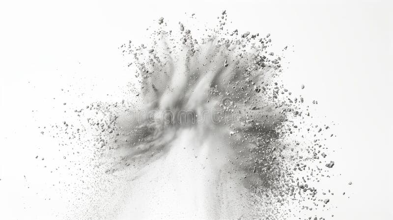 Silver Chalk Powder Explosion on White Background Stock Illustration ...
