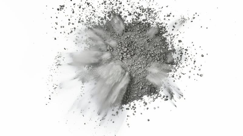 Silver Chalk Powder Explosion on White Background Stock Illustration ...