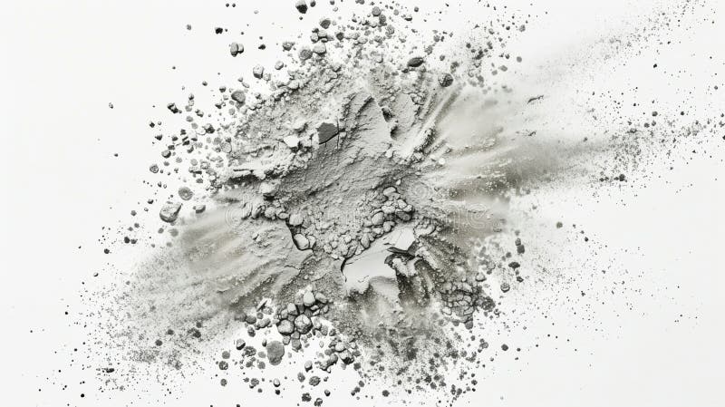 Silver Chalk Powder Explosion on White Background Stock Illustration ...