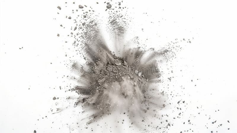 Silver Chalk Powder Explosion on White Background Stock Illustration ...