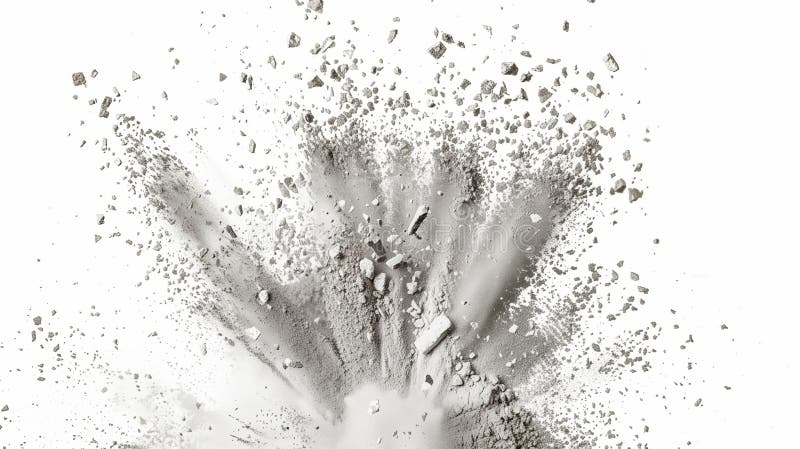 Silver Chalk Powder Explosion on White Background Stock Illustration ...