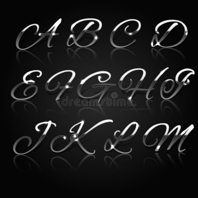 Silver Characters Collection Stock Vector - Illustration of retro ...