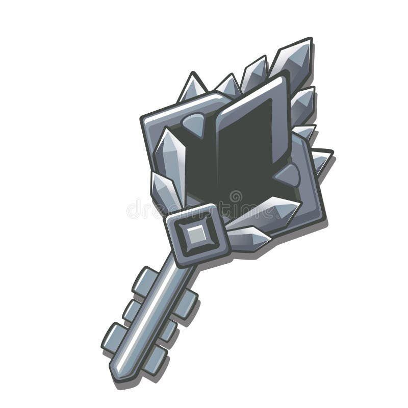 Silver Charm Magic Key in Cartoon Style. Vector Stock Vector ...
