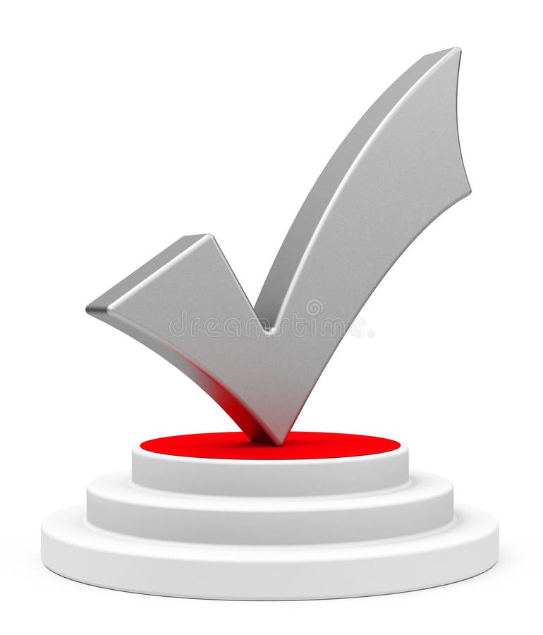 The silver check mark stock illustration. Illustration of voting - 49770160