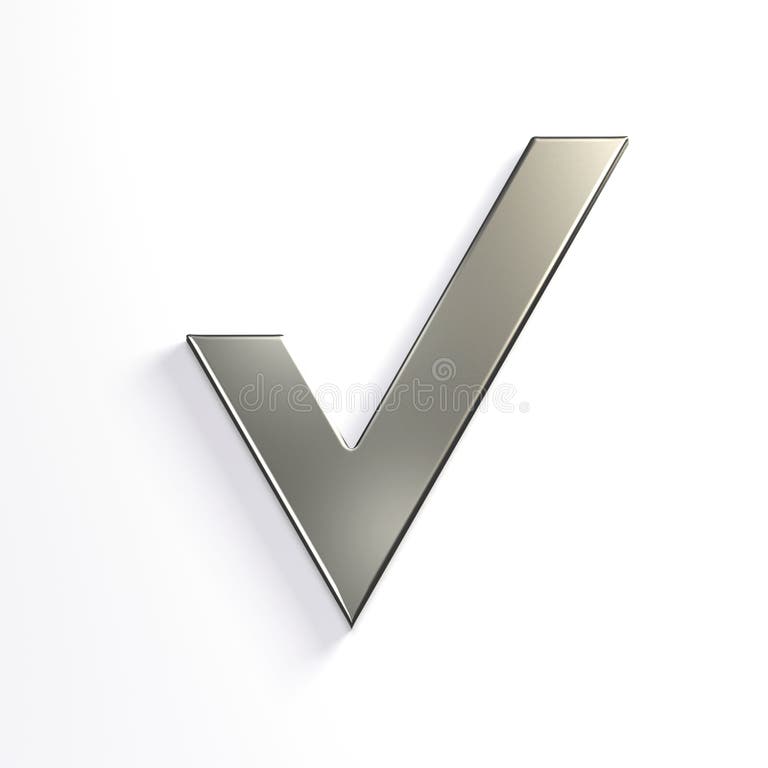 Silver Check Mark. 3D Render Illustration Stock Illustration ...