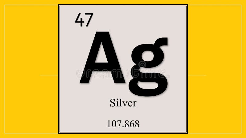 Silver Chemical Element Symbol on Yellow Abstract Background Stock ...