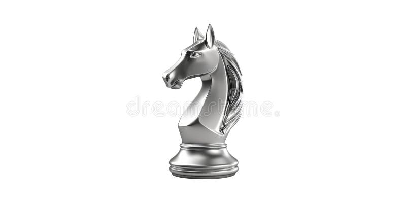 Silver Chess Knight Piece. Symbol of Strategy and Tactical Thinking in ...