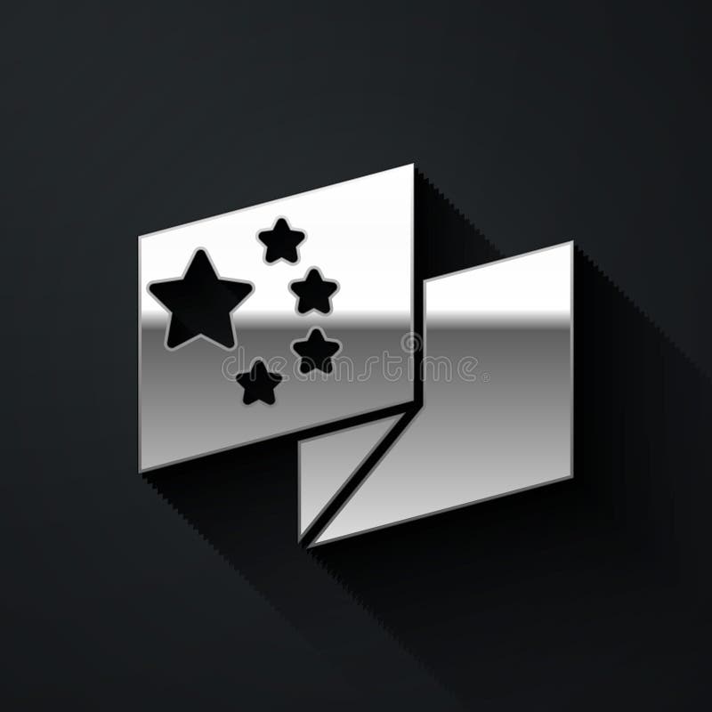 Silver China Flag Icon Isolated on Black Background. Long Shadow Style ...